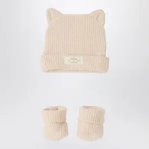 TEDDY & MINOU Two-piece Set With Beanie And Booties - Pink