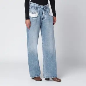 MAISON MARGIELA Straight Leg Jeans With Contrast Pockets - Blue