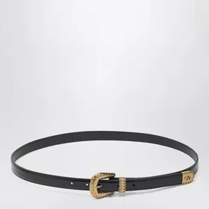 Valentino Garavani Vlogo Signature Polished Calfskin Belt - Black