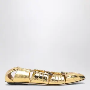 Chloé Metallic Leather Ballerinas - Metal