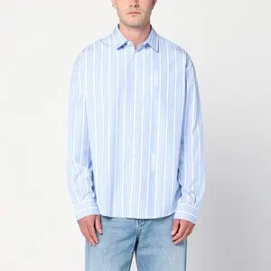 Jacquemus Simon Striped Cotton Shirt - Light Blue
