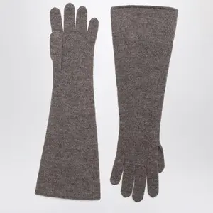 DARKPARK Long Cashmere Gloves Brown
