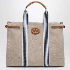 Valentino Garavani Large Canvas Tote Bag - Beige