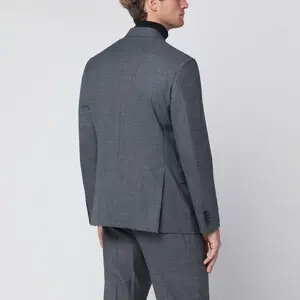 LARDINI Wool Double-breasted Jacket - Grey
