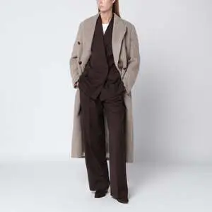 GOLDEN GOOSE Wool-blend Belted Coat - Grey