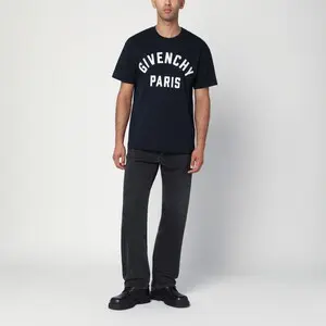 Givenchy Navy Short-sleeved T-shirt With Logo - Blue
