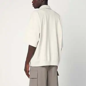 Bottega Veneta Sea Salt Mélange Cotton Polo - Grey