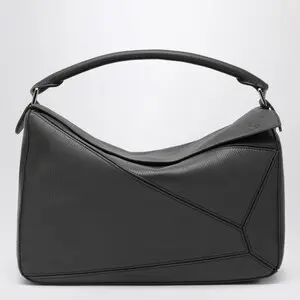 Loewe Large Puzzle Bag In Grained Leather Grey