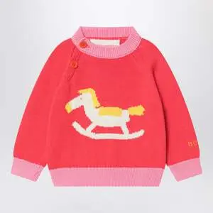 BOBO CHOSES Cotton Rocking Horse Sweater - Red