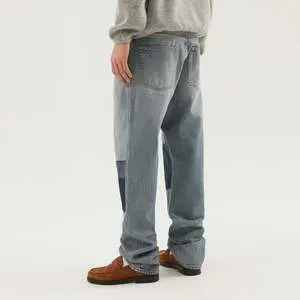 1989 STUDIO Malin Patchwork Denim Pants - Light Blue