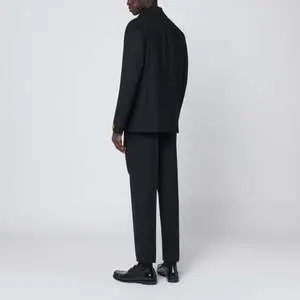 SANTANIELLO Single-breasted Suit In Wool Blend - Black