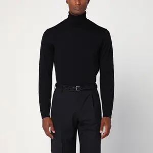ROBERTO COLLINA Wool Turtleneck Sweater - Black
