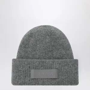 Jacquemus Ribbed Wool-blend Beanie - Grey