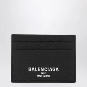 Balenciaga Credit Cardholder In Hammered Leather - Black