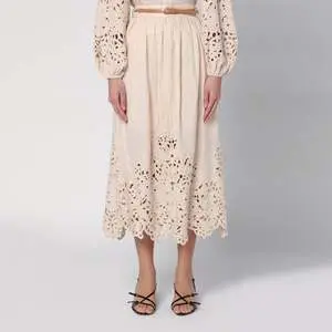 Zimmermann Wylie Linen Midi Skirt - Beige