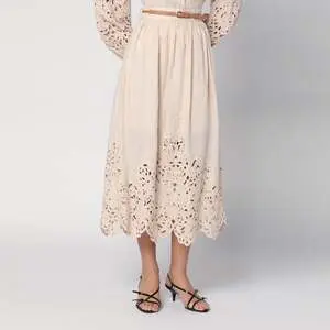Zimmermann Wylie Linen Midi Skirt - Beige