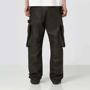 1989 STUDIO Intreccio Leather Cargo Pants