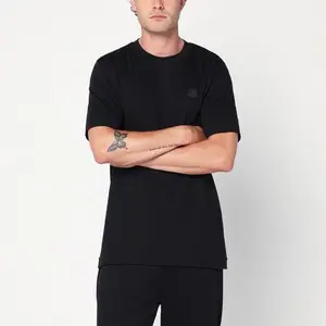 Moncler Cotton T-shirt With Logo Patch - Black