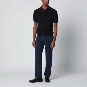 SANTANIELLO Cotton Trousers - Blue