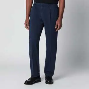 SANTANIELLO Cotton Trousers - Blue