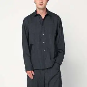 Sacai Gray Plaid Wool Shirt Jacket