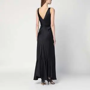 Sportmax Long Satin Dress - Black