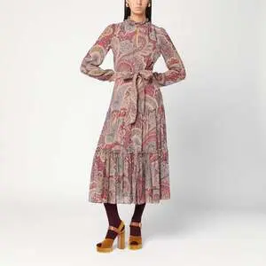 Etro Long Dress With Paisley Print - Multicolor