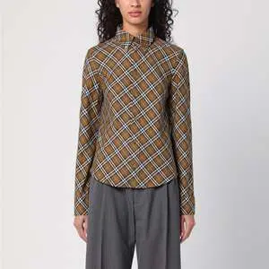Burberry Check Cotton Shirt - Brown
