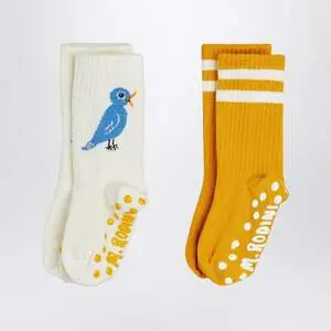 MINI RODINI Two Pairs Of Anti-slip Socks - Multicolor