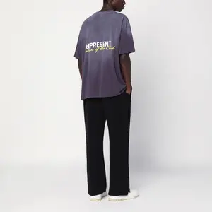 REPRESENT Plum Faded T-shirt With Logo