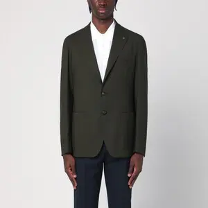 Tagliatore Single-breasted Jacket In Virgin Wool - Green