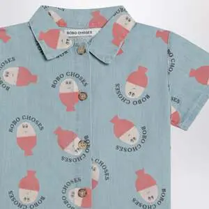 BOBO CHOSES Morning Egg Denim Shirt - Light Blue