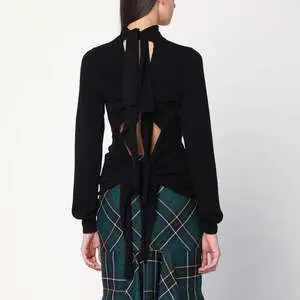 Moschino Turtleneck Wool Sweater With Crossed Details