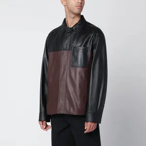 Loewe Burgundy Leather Overshirt