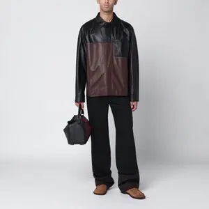 Loewe Burgundy Leather Overshirt