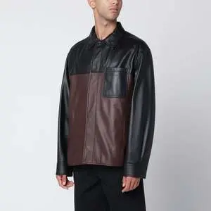 Loewe Burgundy Leather Overshirt - Black
