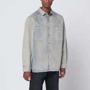 Rick Owens Jumbo Shirt In Pearl Vintage Denim
