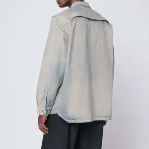 Rick Owens Jumbo Shirt In Pearl Vintage Denim