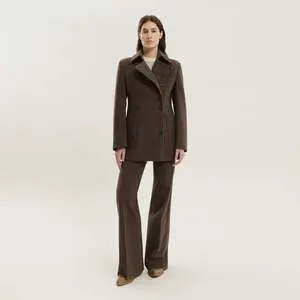 1989 STUDIO Striped Double-breasted Cotton Blazer - Brown