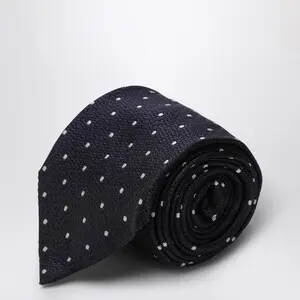 Destin Polka Dot Silk Tie - Blue