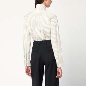 PATOU Striped Shirt With Scarf Collar - White