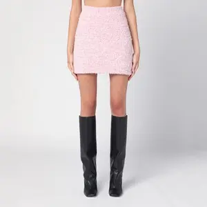 Balenciaga Cotton-blend Tweed Knit Mini Skirt - Pink