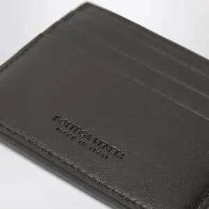 Bottega Veneta Card Holder Fondente In Intrecciato - Brown