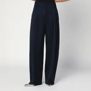 Alexander McQueen Wide Leg Wool Trousers