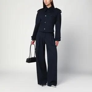 Alexander McQueen Wide Leg Wool Trousers
