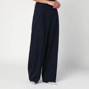 Alexander McQueen Wide Leg Wool Trousers