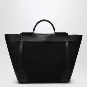Dolce & Gabbana Fabric And Leather Tote Bag - Black