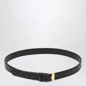 Bottega Veneta Intrecciato Leather Belt - Black