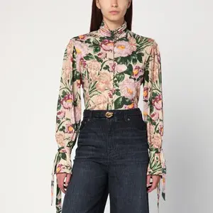 Chloé Floral Print Jersey Wool Sweater
