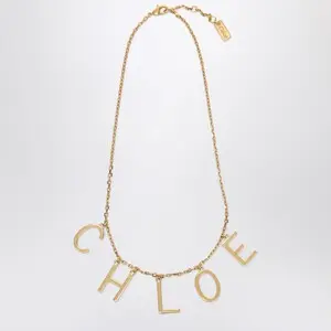 Chloé Letters Necklace In Vintage Gold Brass - Metal